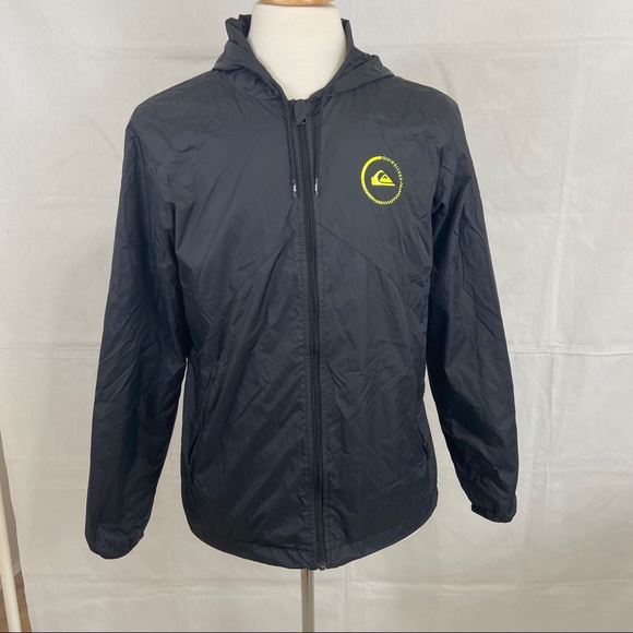 Quiksilver | Jackets & Coats | Quicksilver Black Hooded Rain Jacket ...